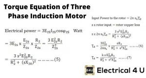 Torque Equation of Three Phase Induction Motor | Electrical4U